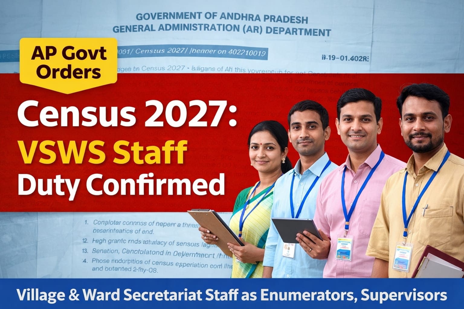 Census 2027: AP Government Approves Village & Ward Secretariat Staff as ...